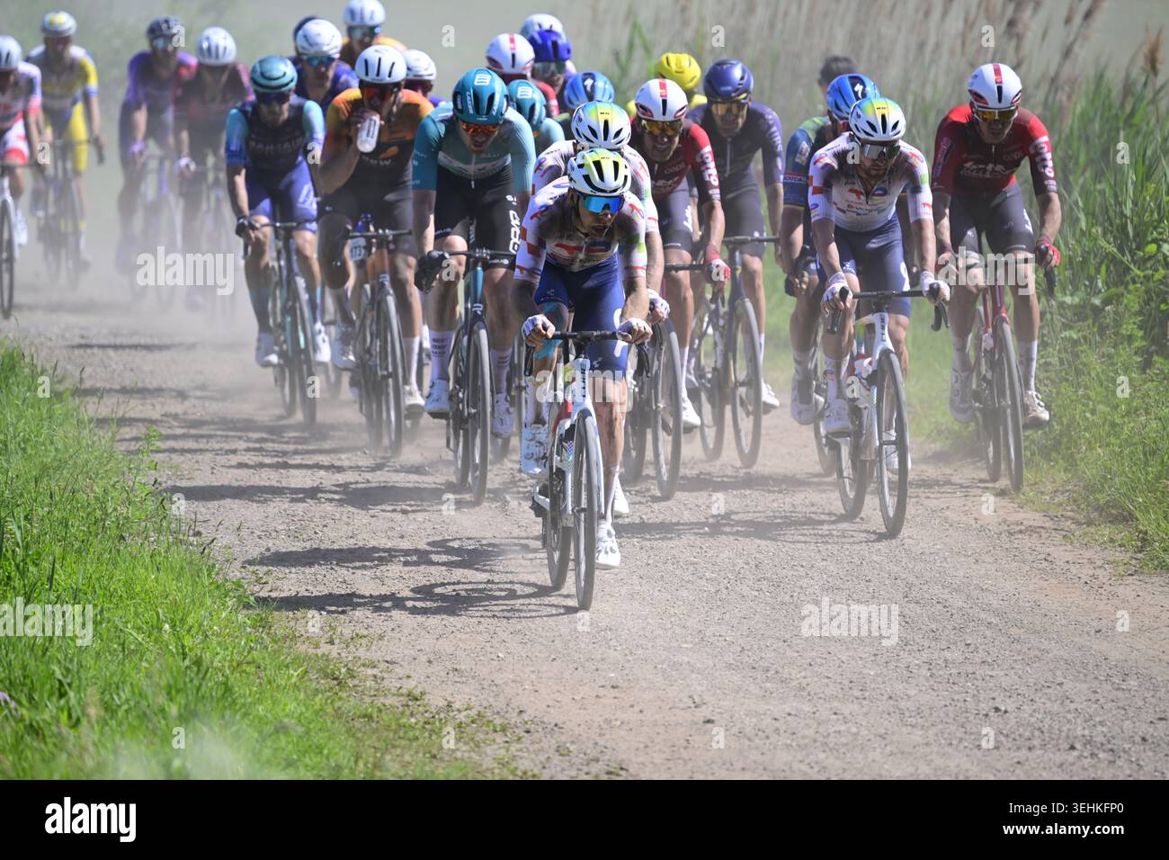 The pack of riders pictured in action during the 'Antwerp Port Epic men ...