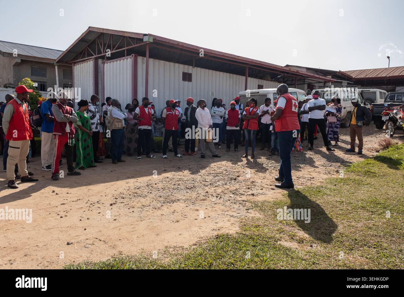Red Cross team prepares for an outreach to sensitise people amid the ...