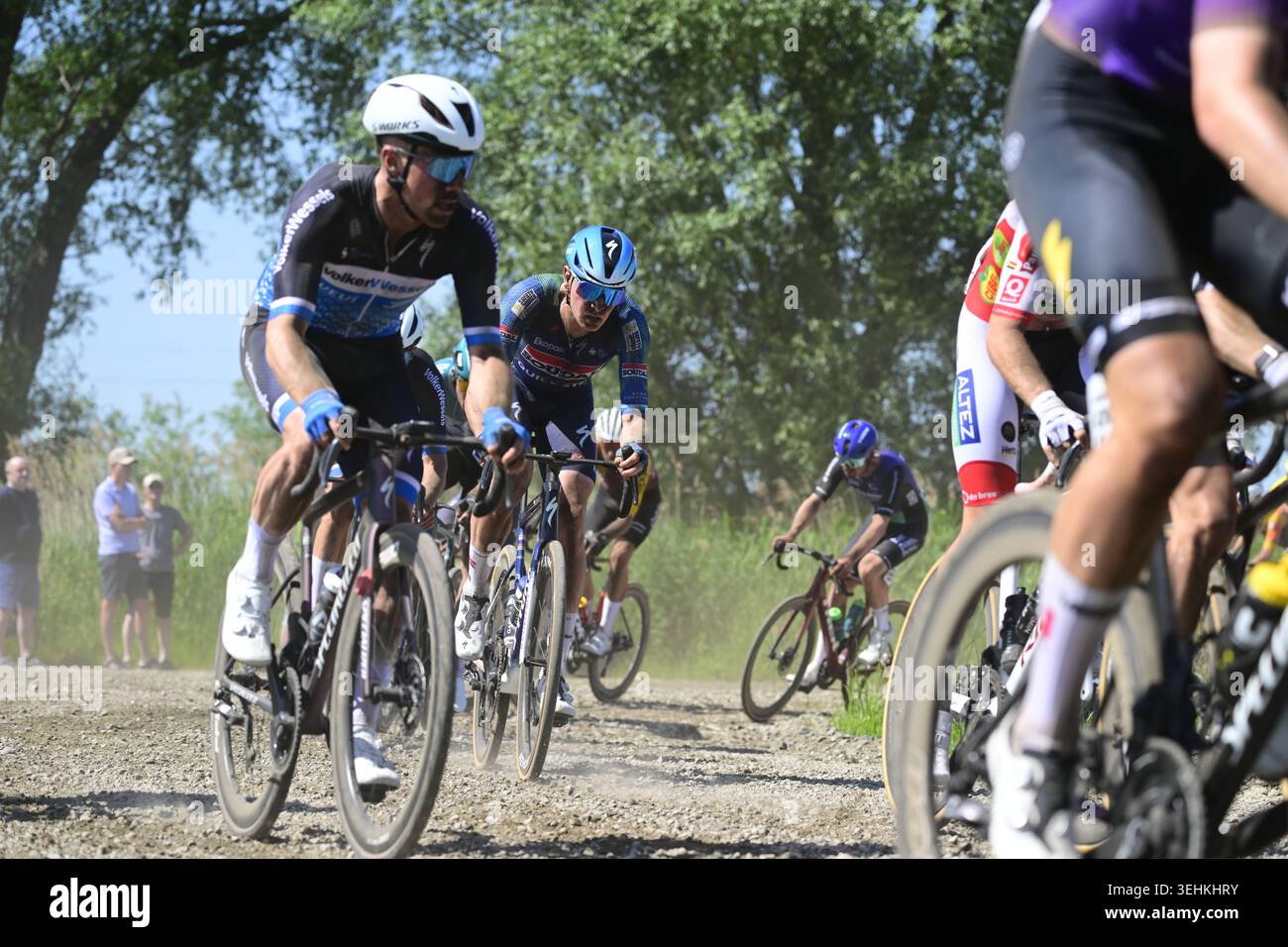 The pack of riders pictured in action during the 'Antwerp Port Epic men ...
