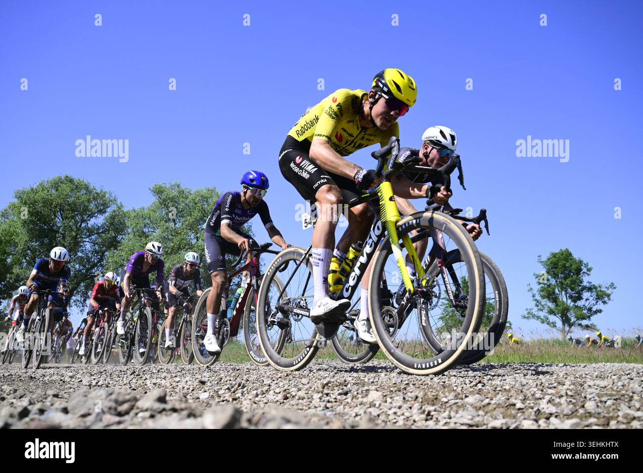 The pack of riders pictured in action during the 'Antwerp Port Epic men ...