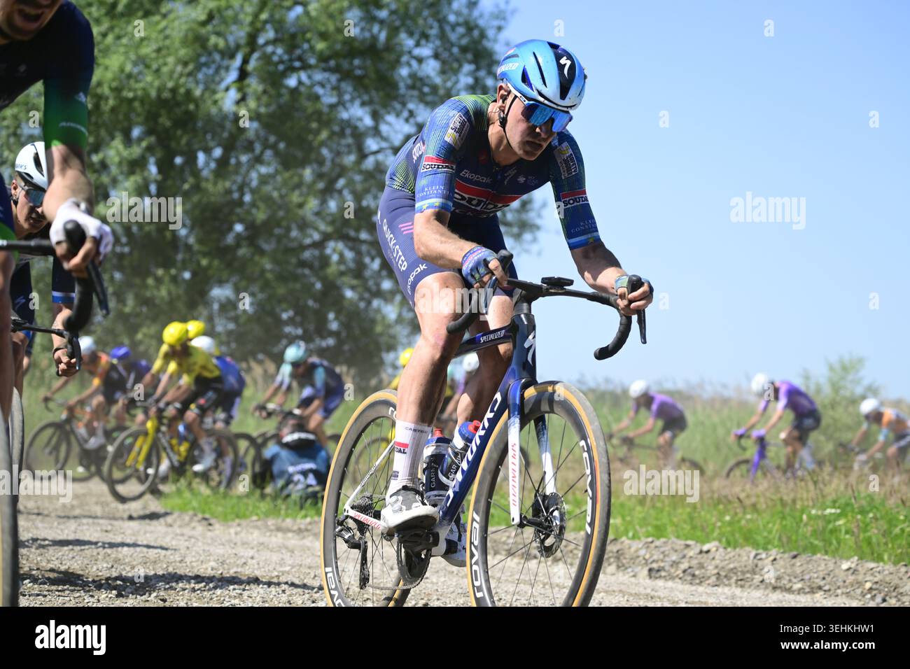 The pack of riders pictured in action during the 'Antwerp Port Epic men ...