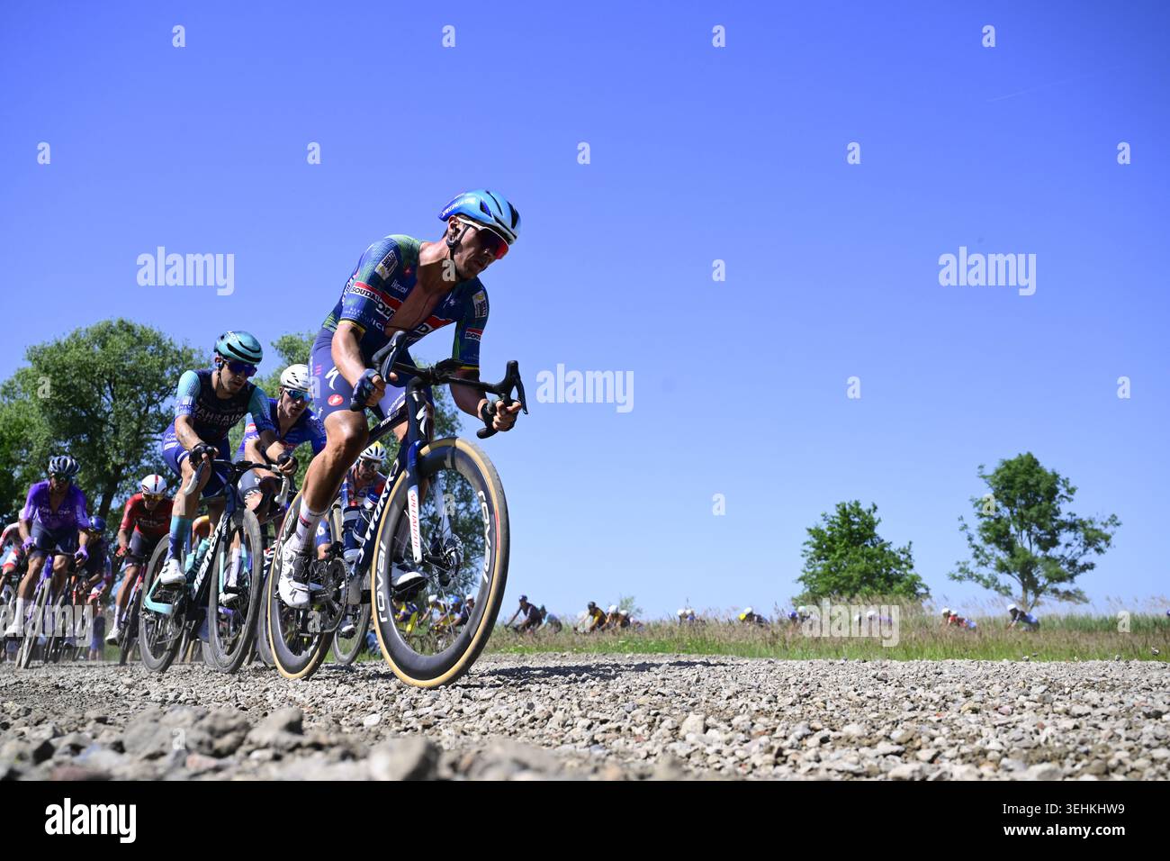 The pack of riders pictured in action during the 'Antwerp Port Epic men ...