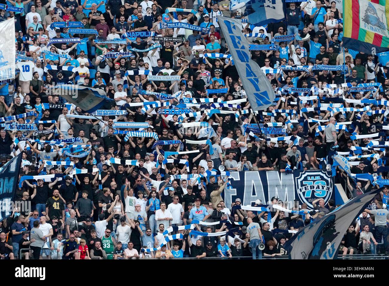 Naples, Italy. 24 May, 2026. Supporters of SSC Napoli during the Serie ...