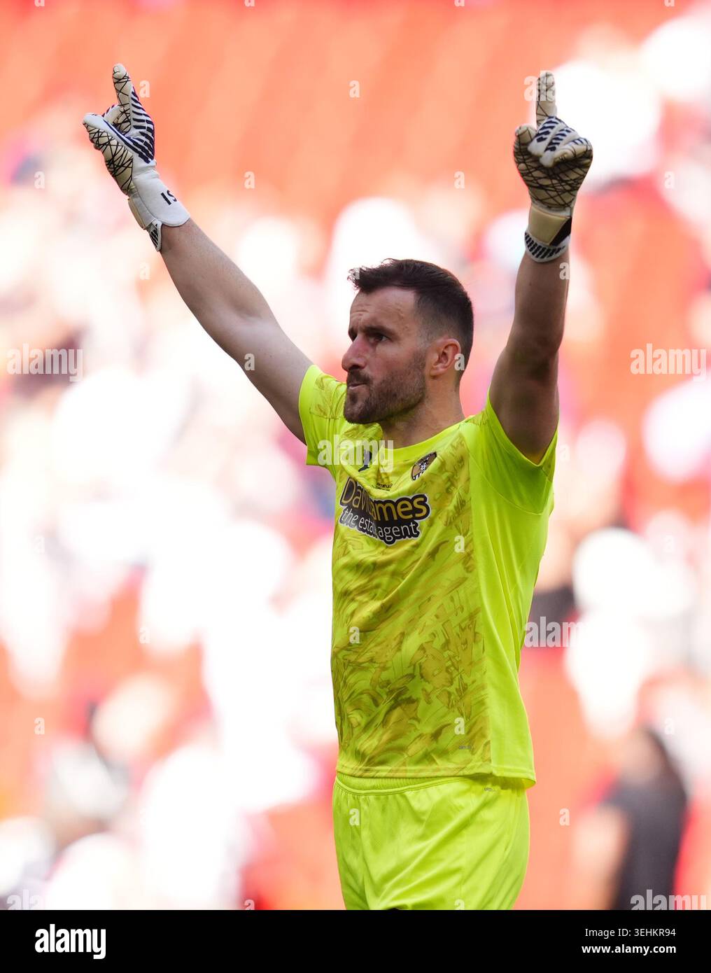 Notts County goalkeeper James Belshaw celebrates after their side's ...