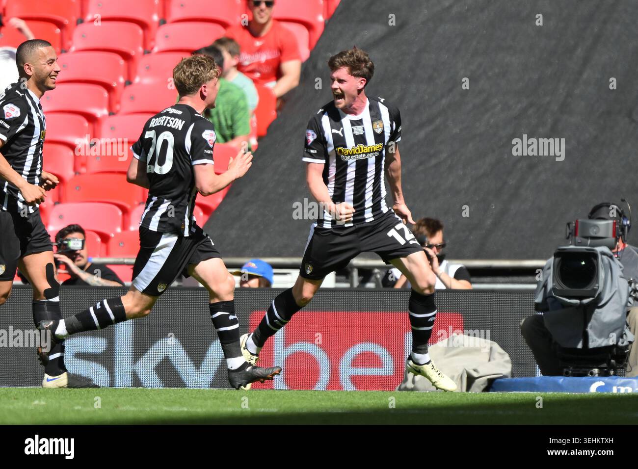 Lucas Ness of Notts County celebrates after scoring a goal to make it 2 ...
