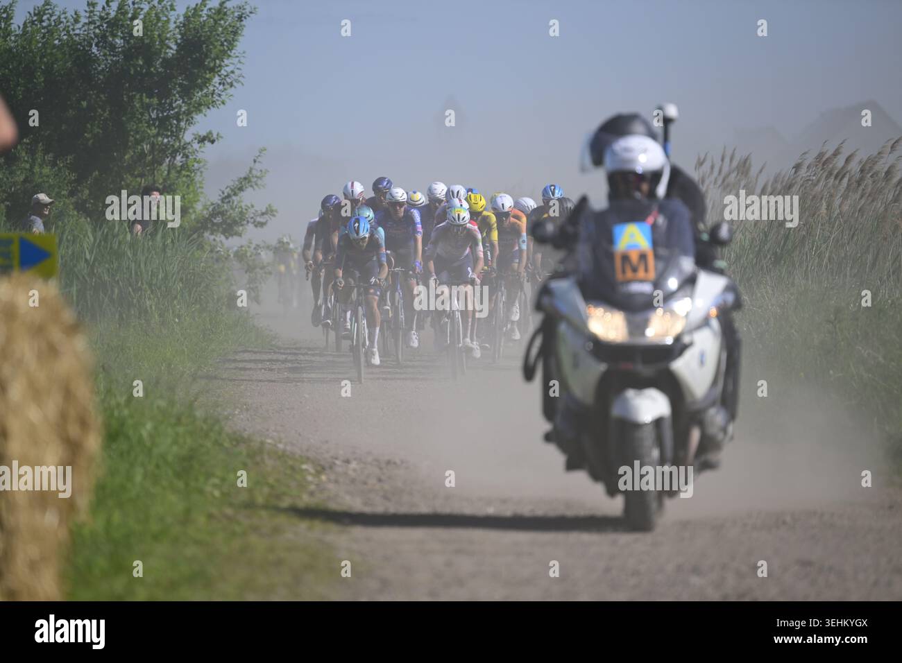 The pack of riders pictured in action during the 'Antwerp Port Epic men ...