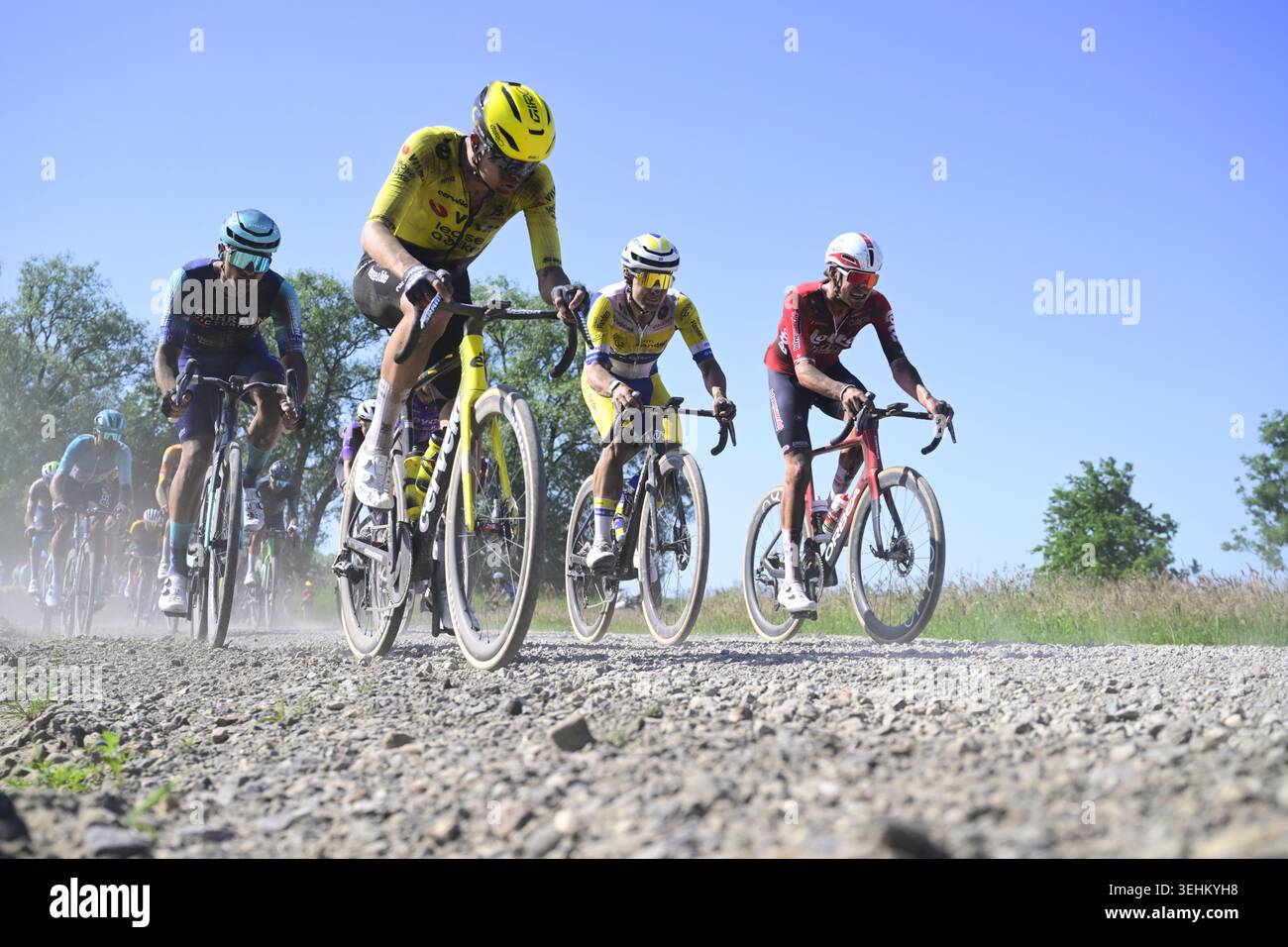 The pack of riders pictured in action during the 'Antwerp Port Epic men ...