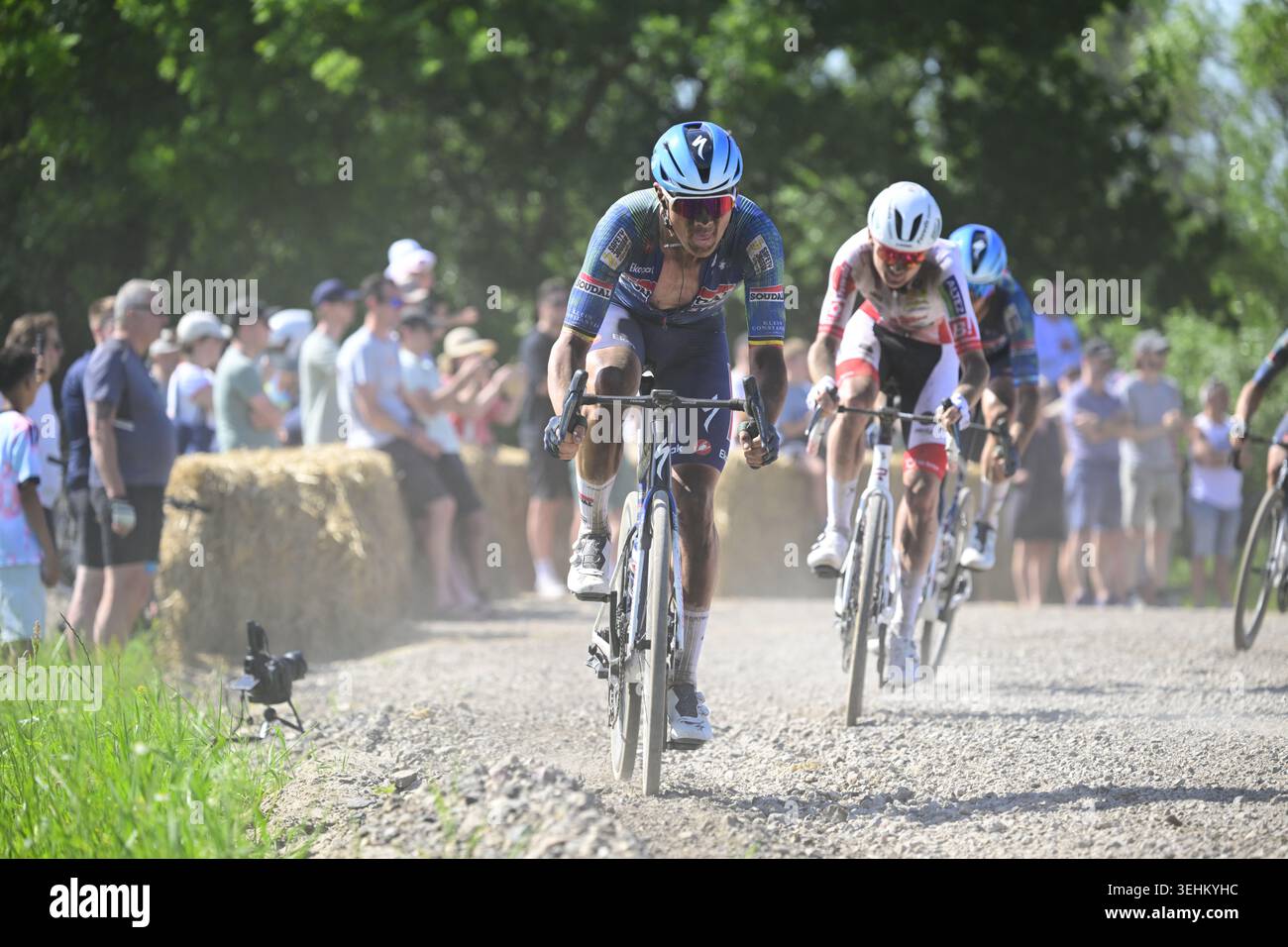 The pack of riders pictured in action during the 'Antwerp Port Epic men ...