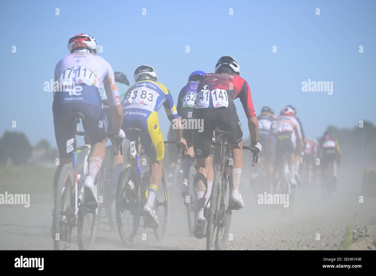 The pack of riders pictured in action during the 'Antwerp Port Epic men ...
