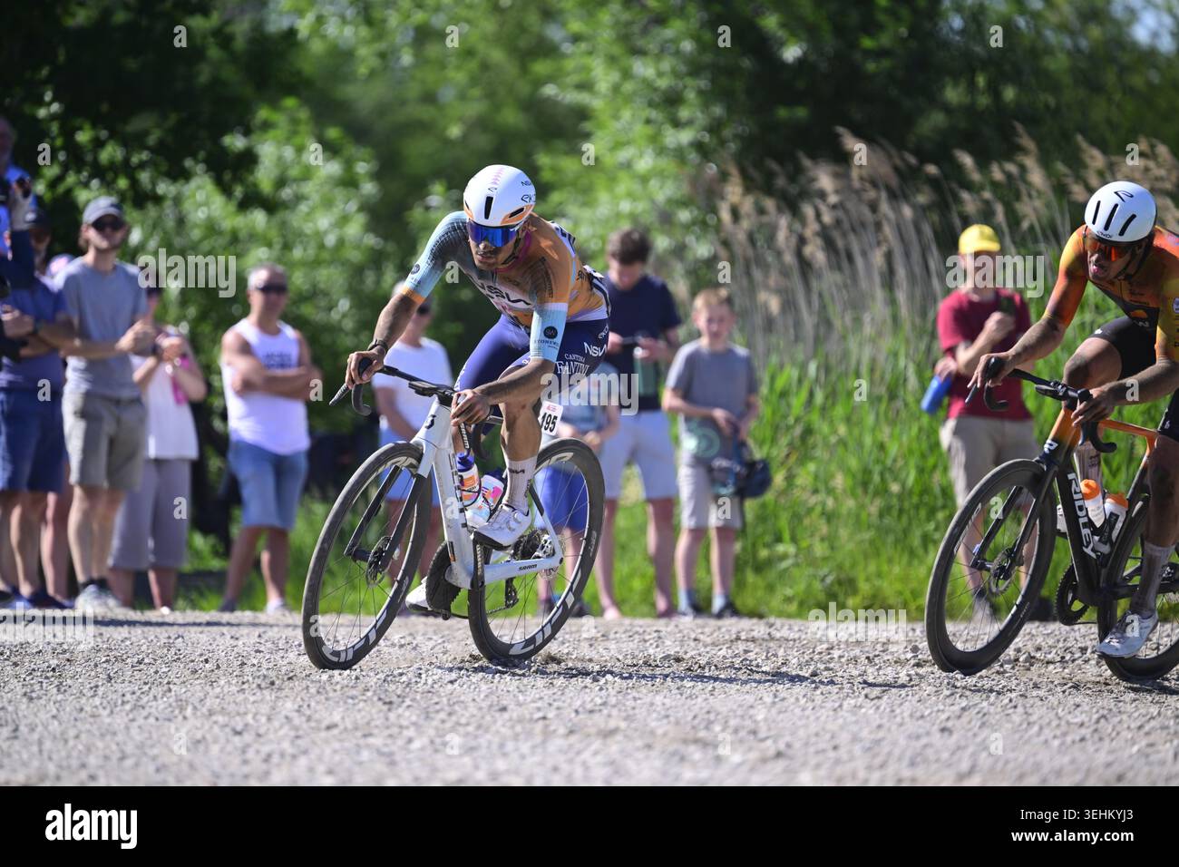 The pack of riders pictured in action during the 'Antwerp Port Epic men ...