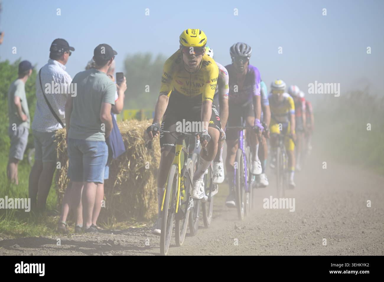 The pack of riders pictured in action during the 'Antwerp Port Epic men ...