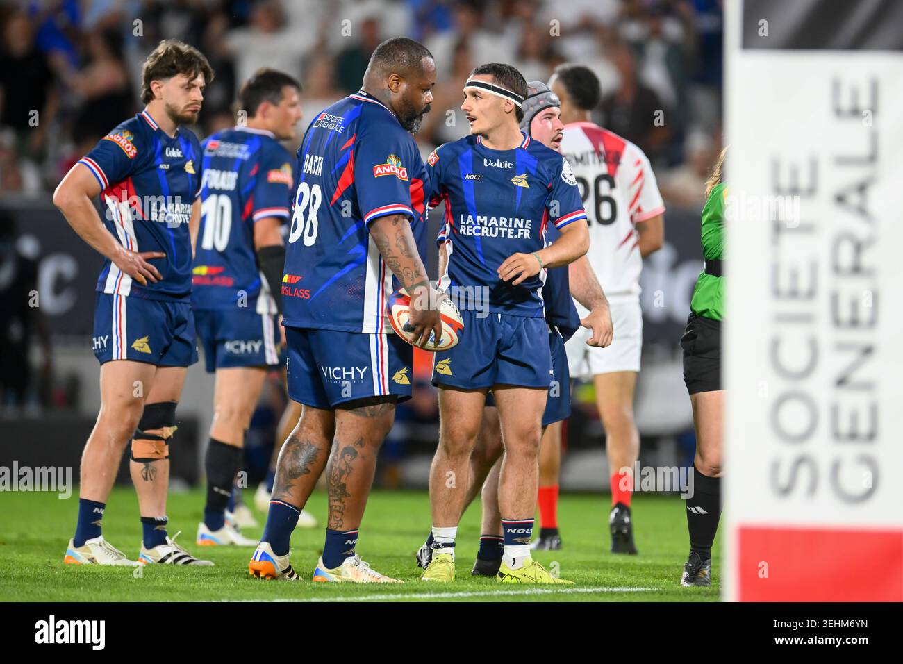 Mathieu Bastareaud of France and Djayson of France and Nogodi of France ...