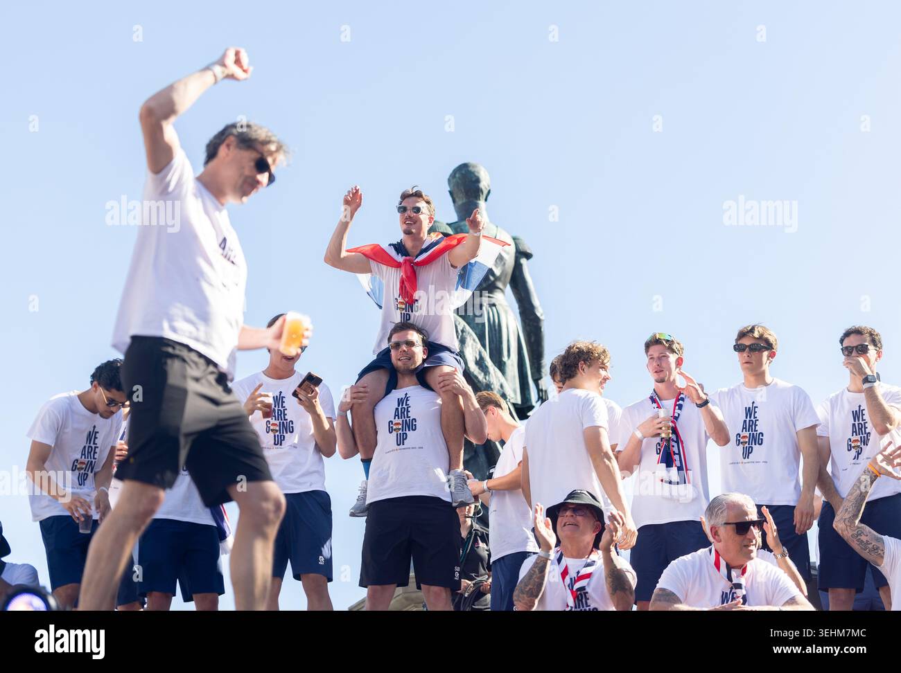 TILBURG - The Willem II players during the celebration on the Heuvel in ...