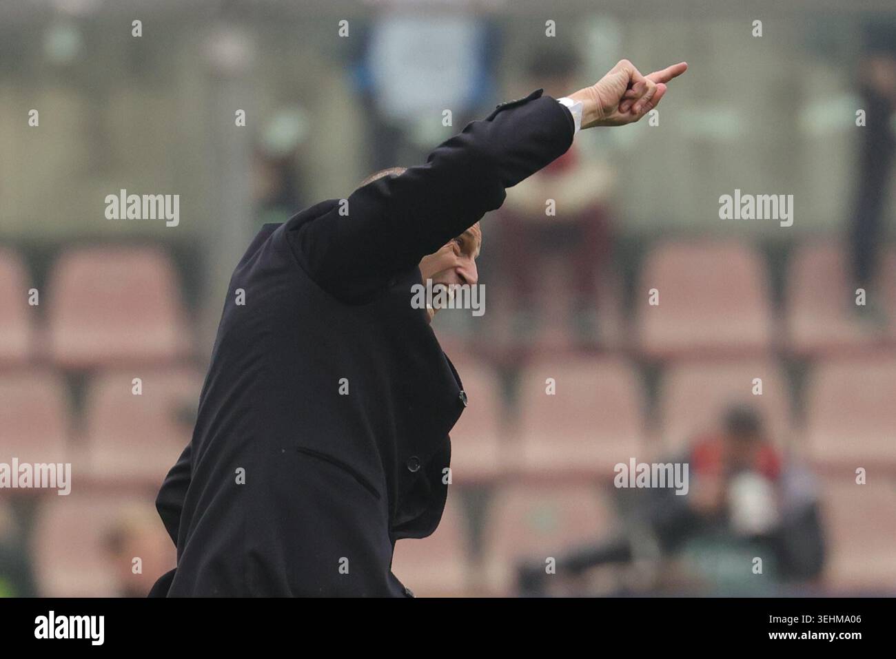 Milan's head coach Massimiliano Allegri gestures during the Serie A ...