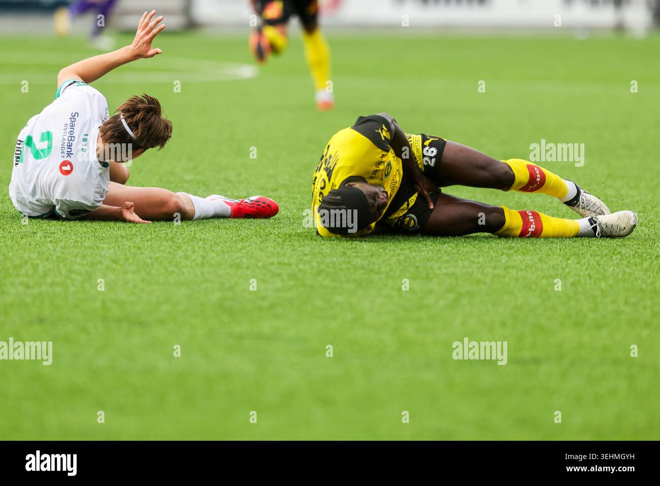 Hamar 20260525. Lillestrøm's Yaw Paintsil down with injury during the ...