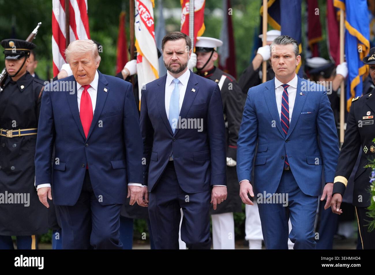 President Donald Trump, from left, Vice President JD Vance and Defense ...