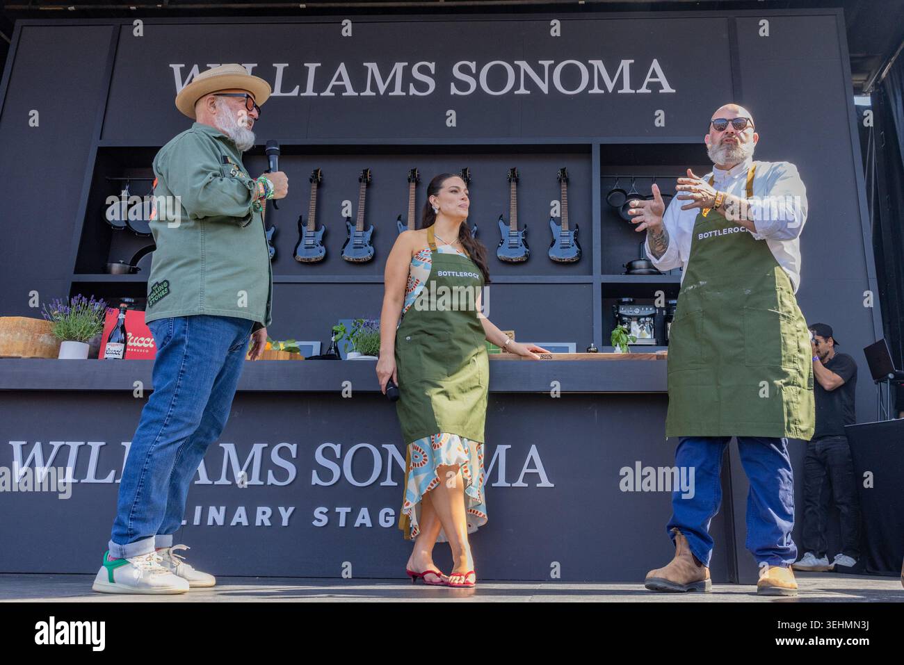 Andrew Zimmern, Ashley Graham and Evan Funke during the BottleRock ...