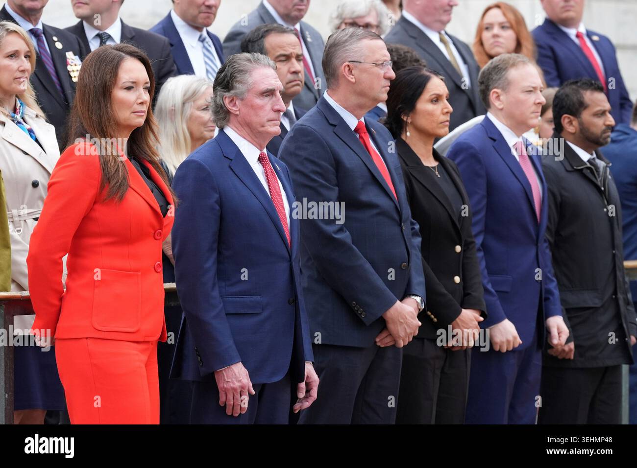 Agriculture Secretary Brooke Rollins, from left, Interior Secretary ...