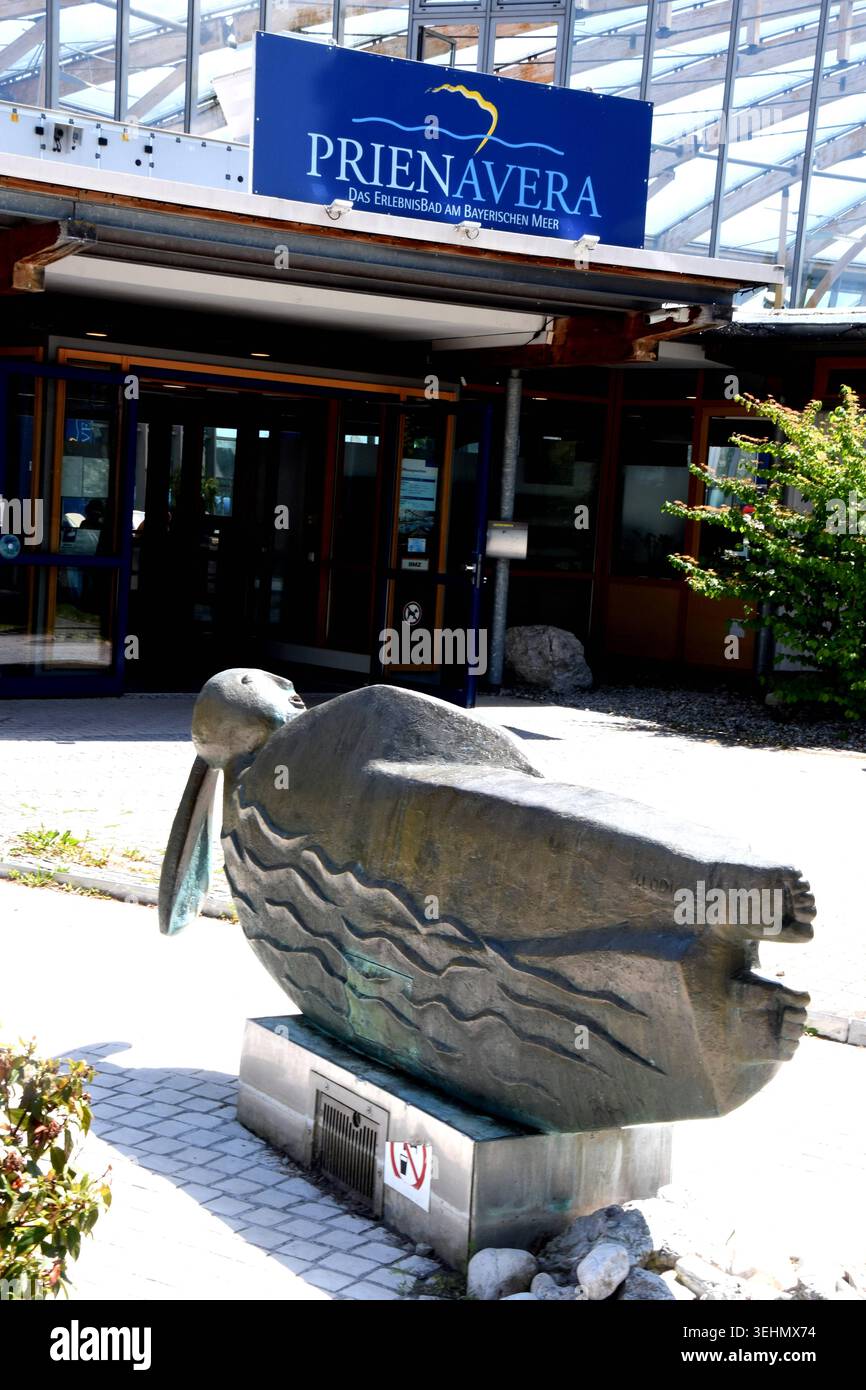 Skulptur am Eingang zum Erlebnisbad Prien Avera Prien Chiemsse 25.06. ...