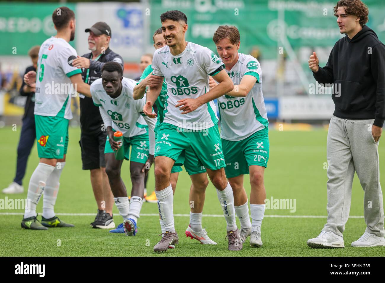 Hamar 20260525. HamKam's Aksel Potur scored both goals during the elite ...