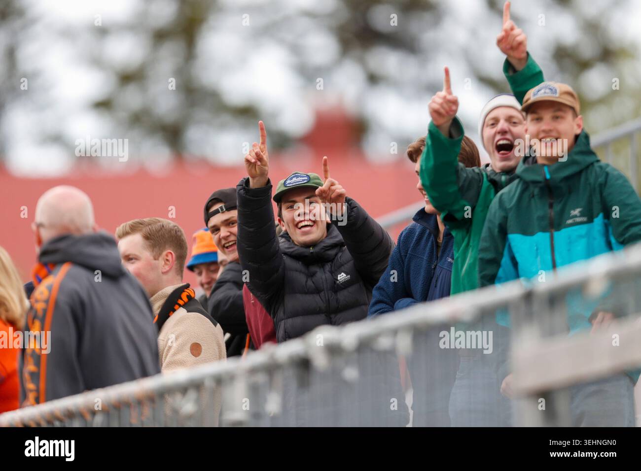 Tromsø 20260525. Aalesund supporters during the elite football match ...