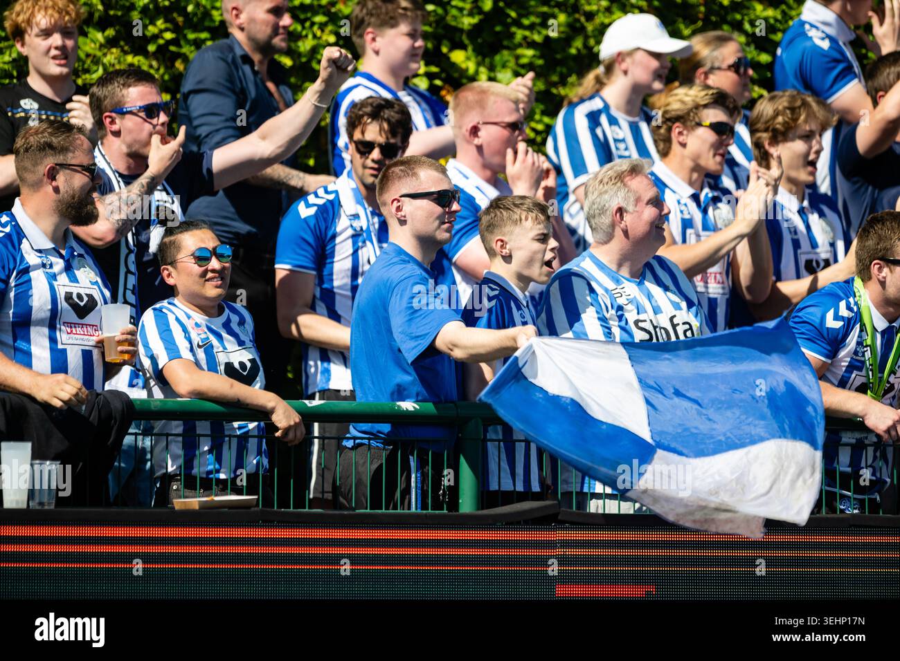 Hvidovre, Denmark. 25th, May 2026. Football fans of Esbjerg fB seen at ...