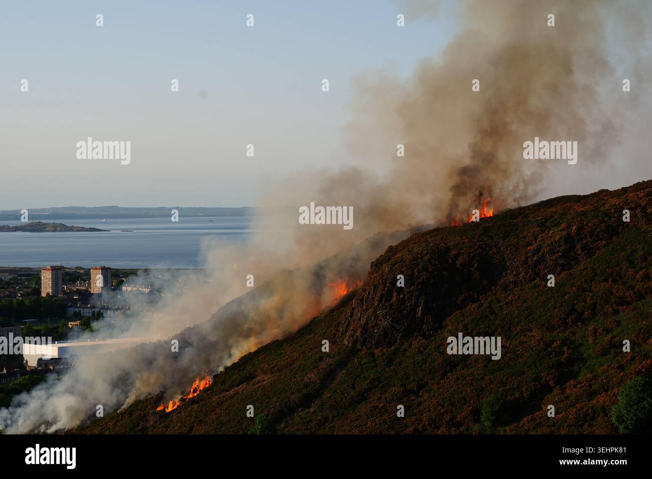Flames and smoke rise from a fire close to the ruins of St Anthony's ...