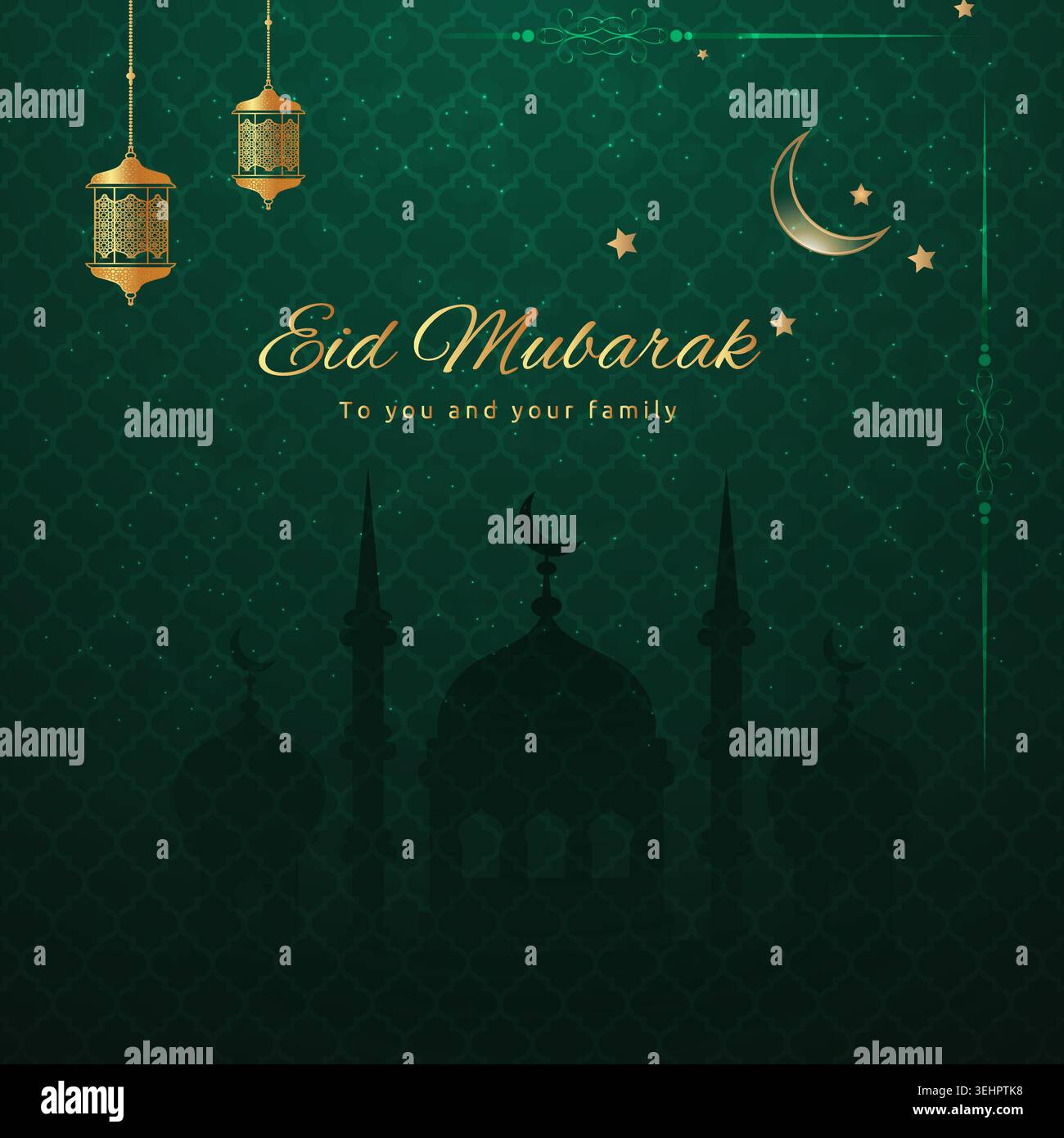 Elegant Islamic celebration background with hanging Arabic lanterns ...