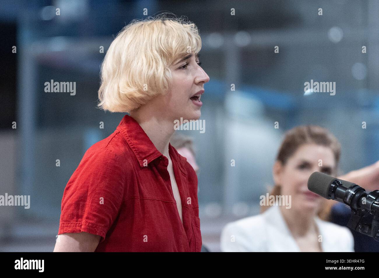 Singer Julia Knitel performs American Anthem during Memorial Day ...