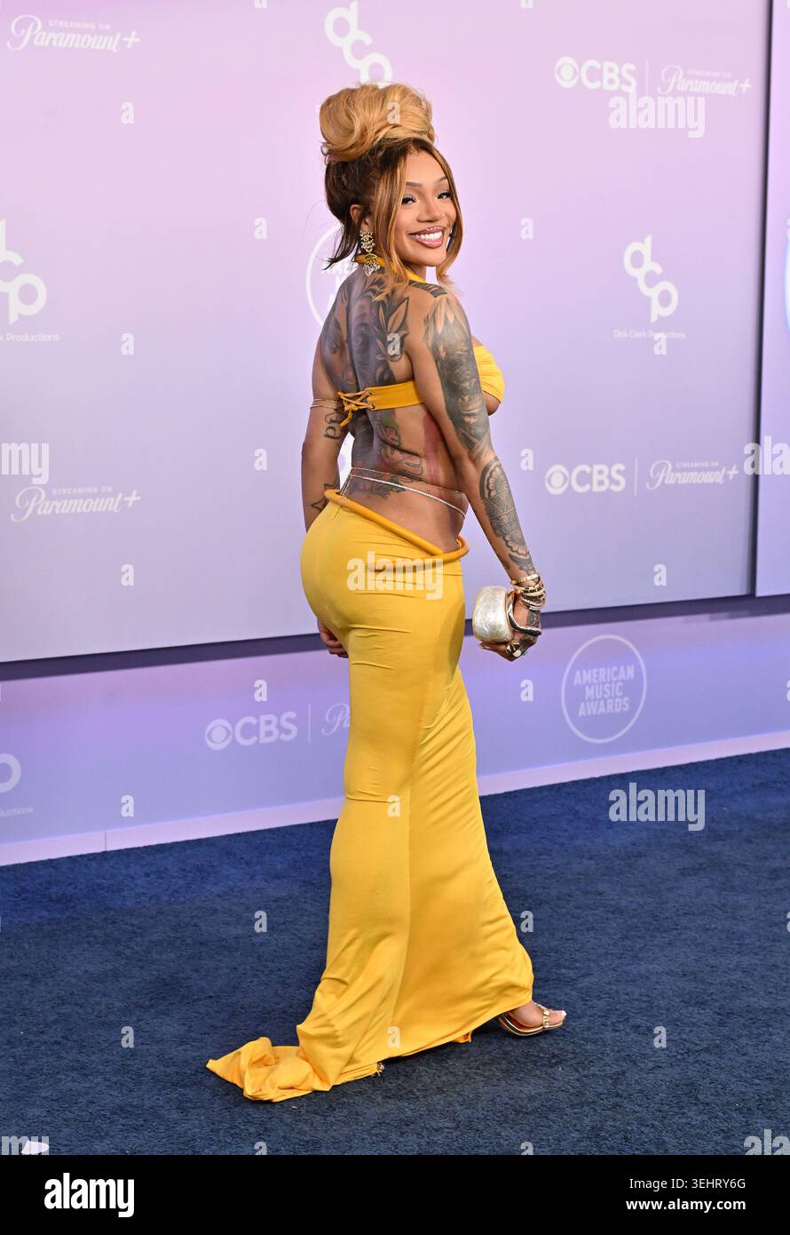 GloRilla arriving to the 52nd American Music Awards held at the MGM ...