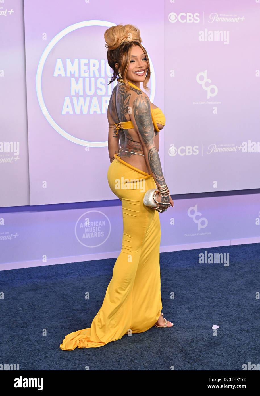 GloRilla arriving to the 52nd American Music Awards held at the MGM ...