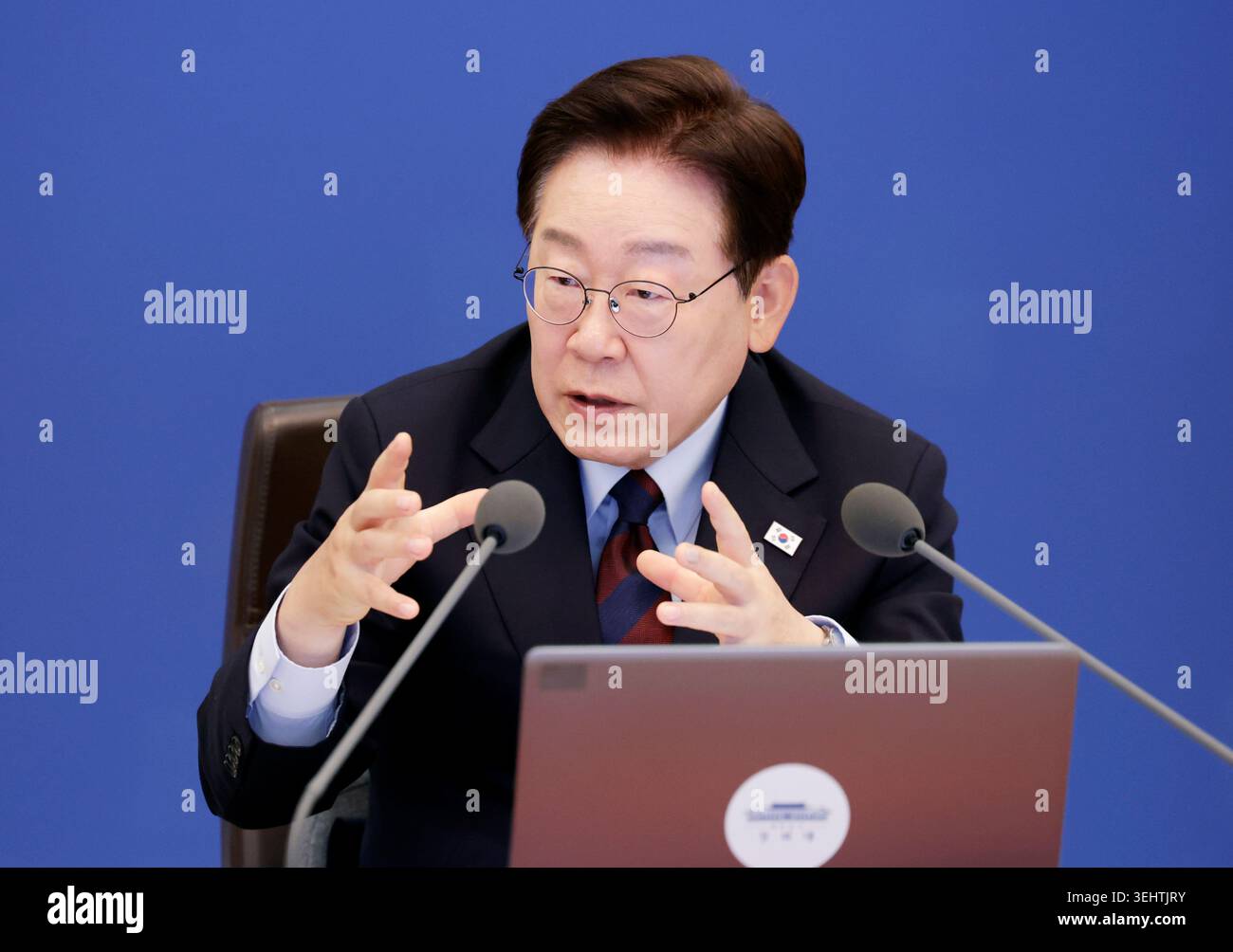 Cabinet meeting President Lee Jae Myung speaks during a Cabinet meeting ...