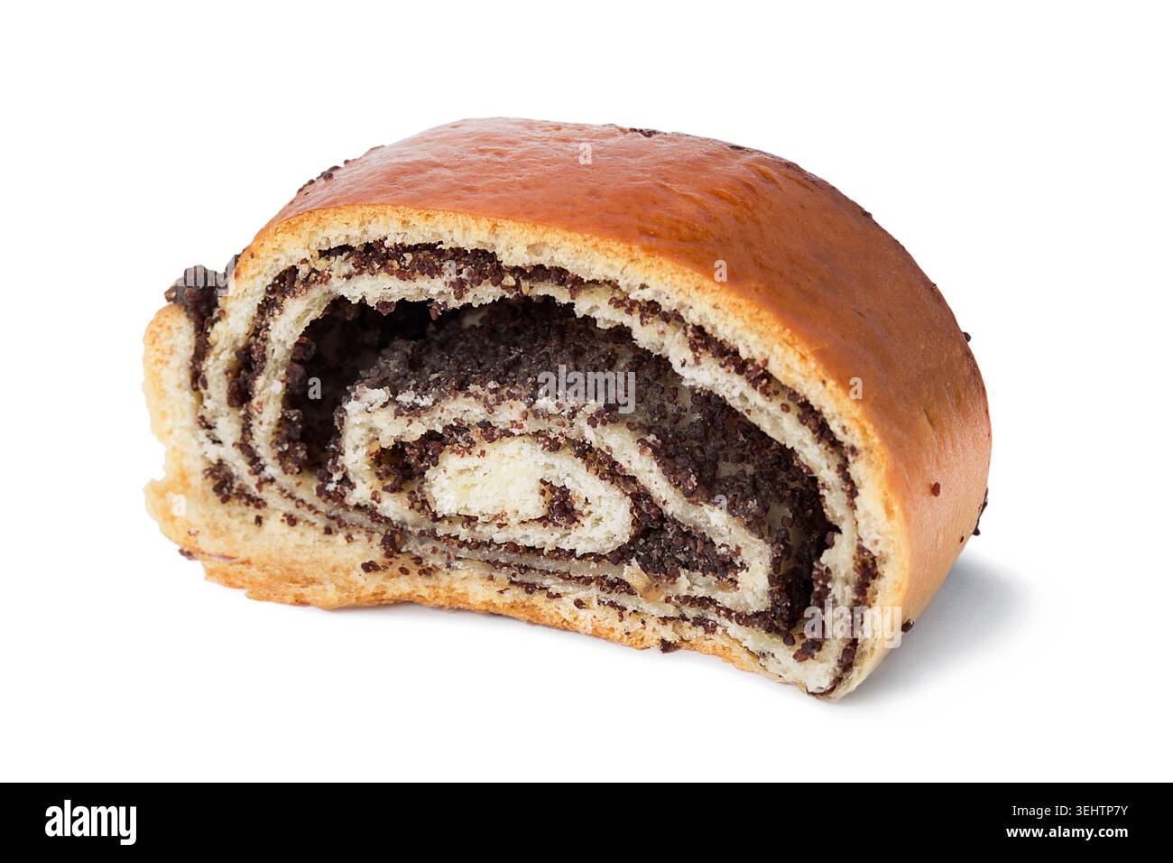 Piece of poppy seeds roll isolated on white background Stock Photo - Alamy