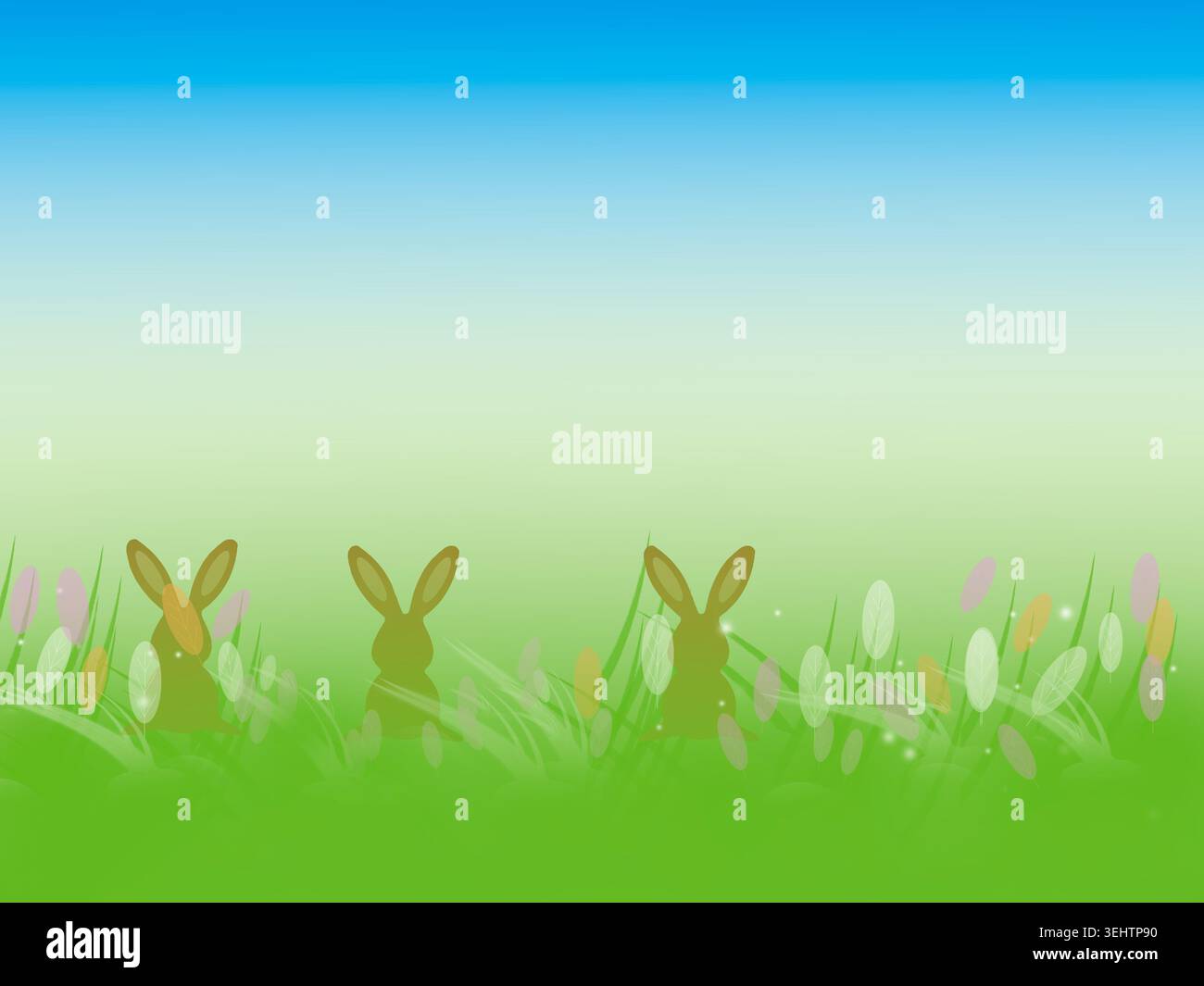 Easter bunny rabbit in green meadow of carrots Stock Photo - Alamy