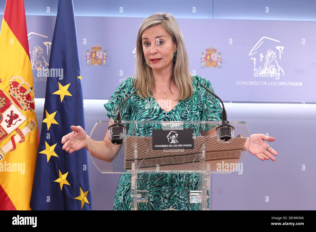 Sumar's spokesperson in Congress, Verónica Martínez Barbero, during a ...