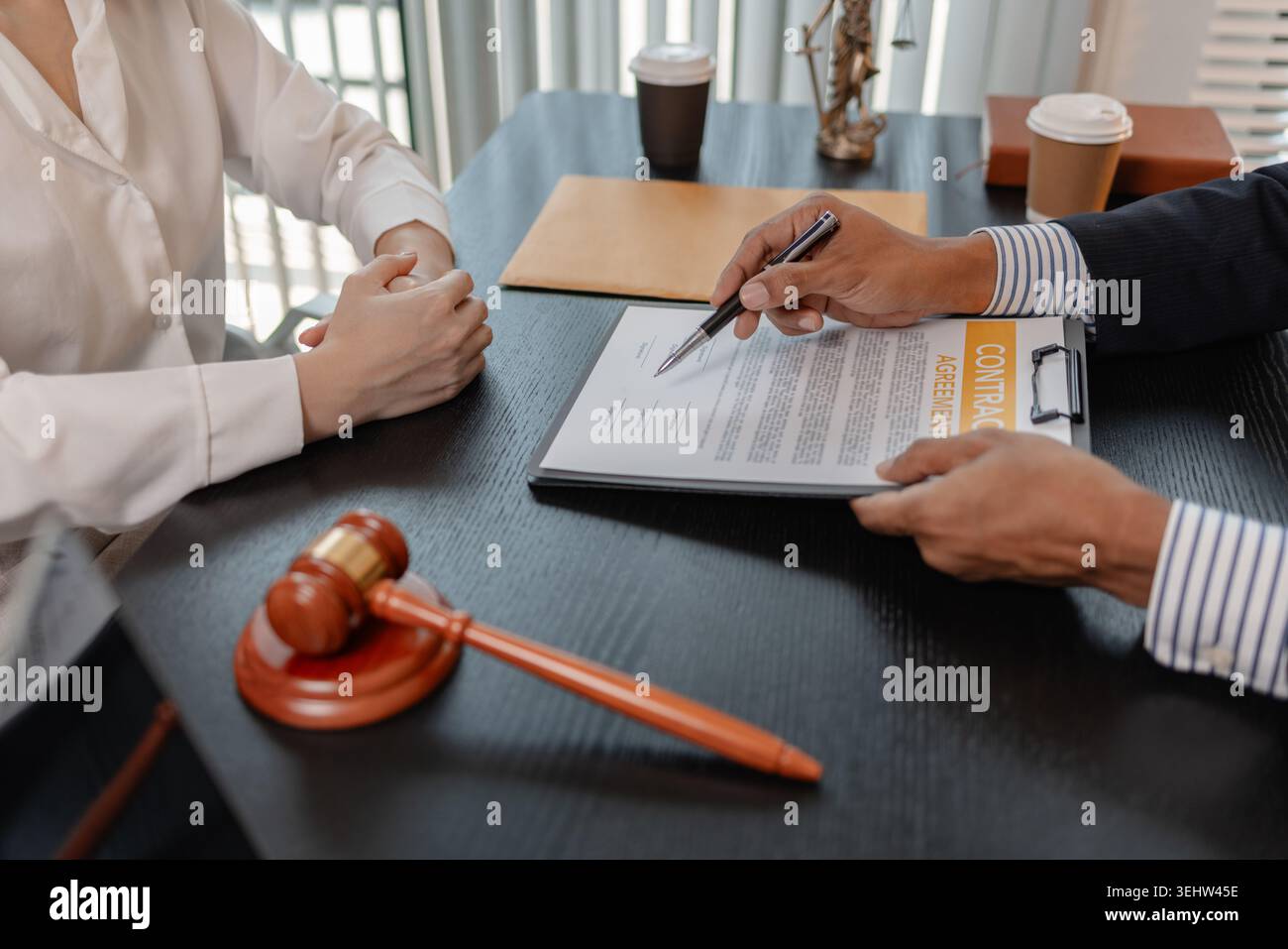 Professional legal consultation meeting between lawyer and client in ...