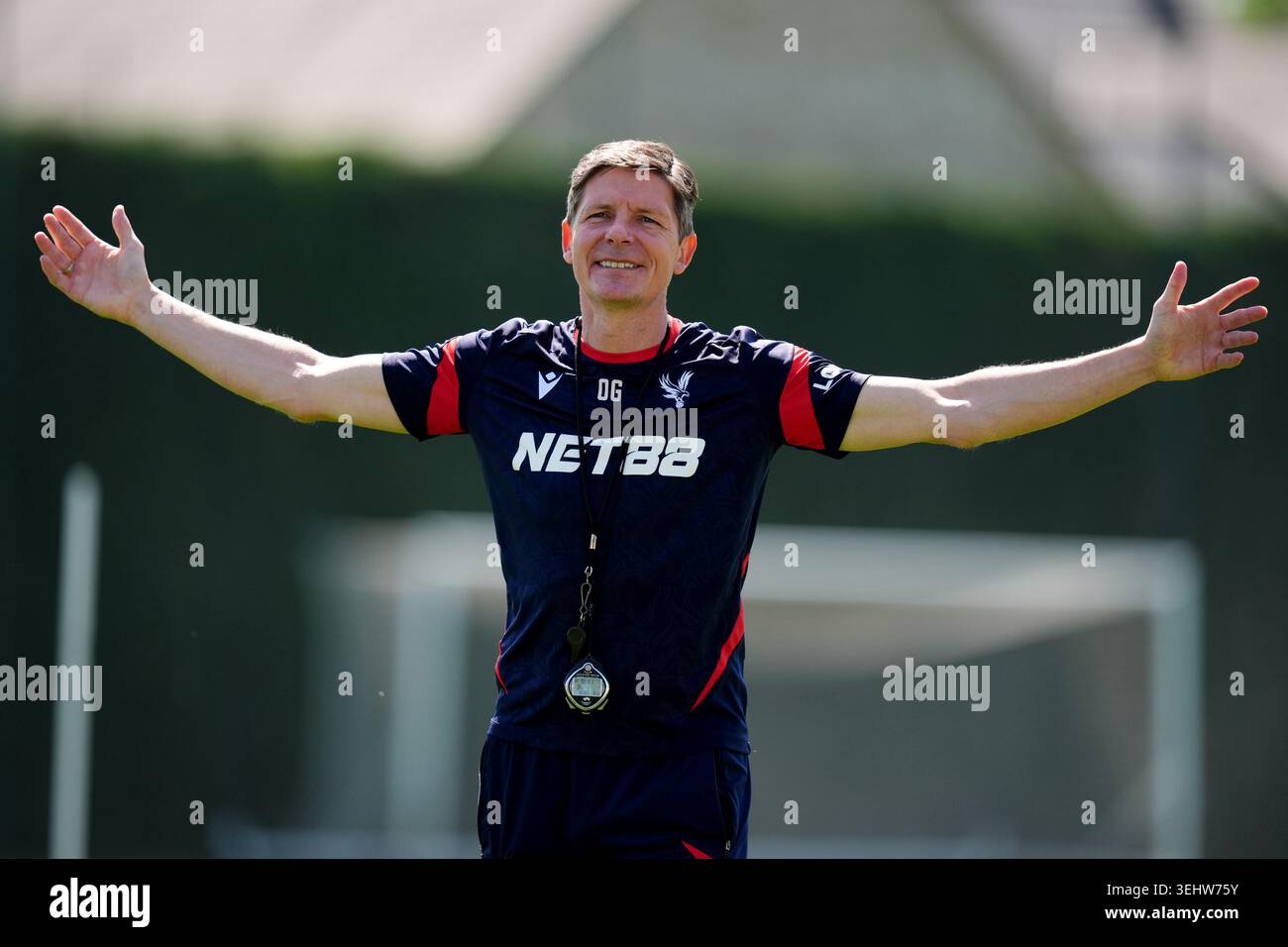 Crystal Palace manager Oliver Glasner during a training session at ...