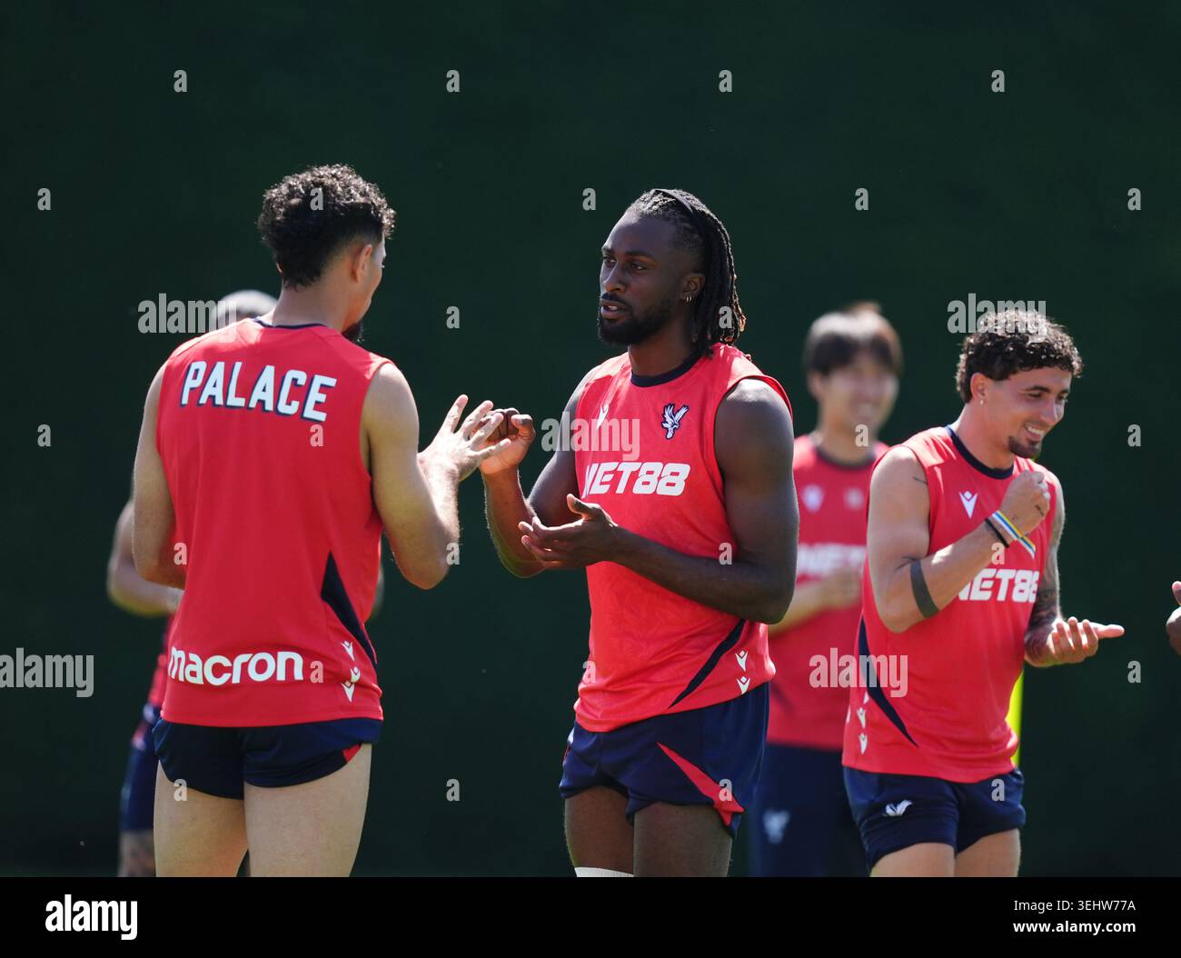 Crystal Palace's Evann Guessand during a training session at Crystal ...