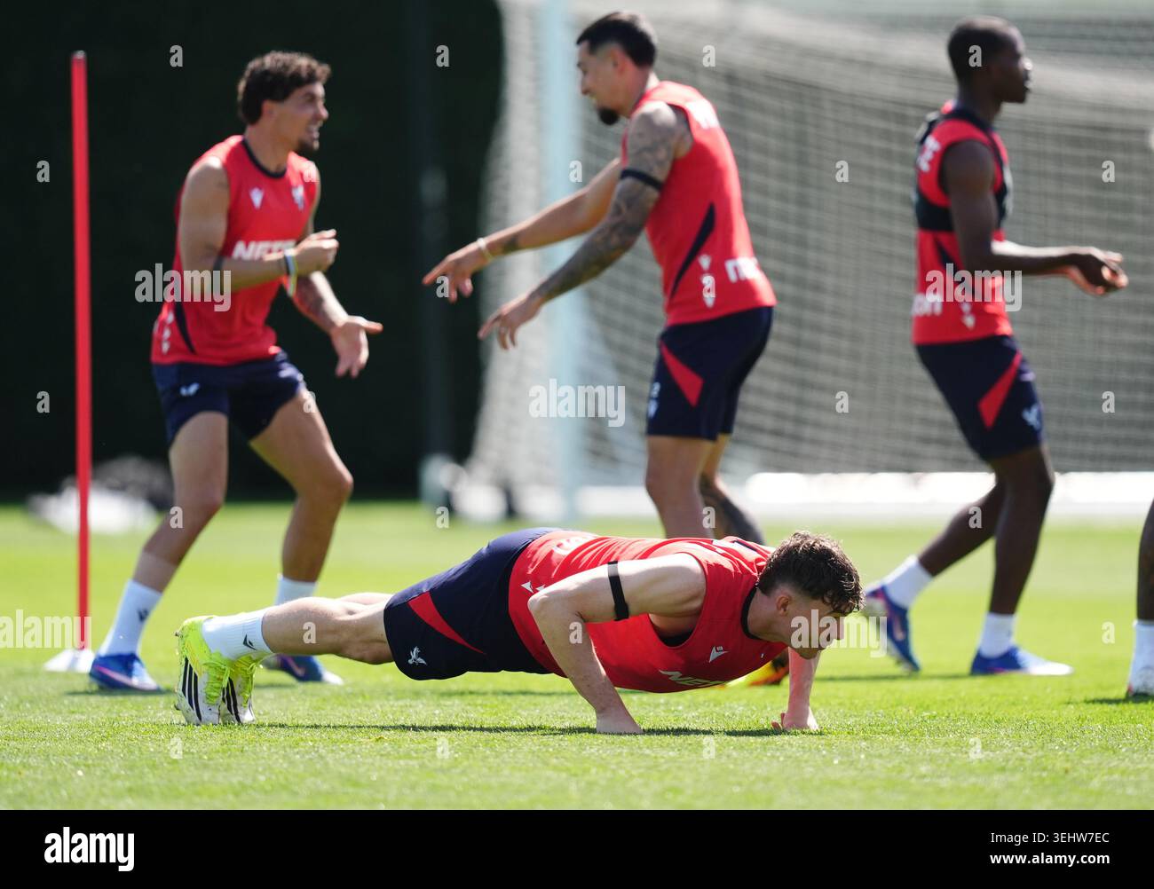 Crystal Palace's Jorgen Strand Larsen during a training session at ...