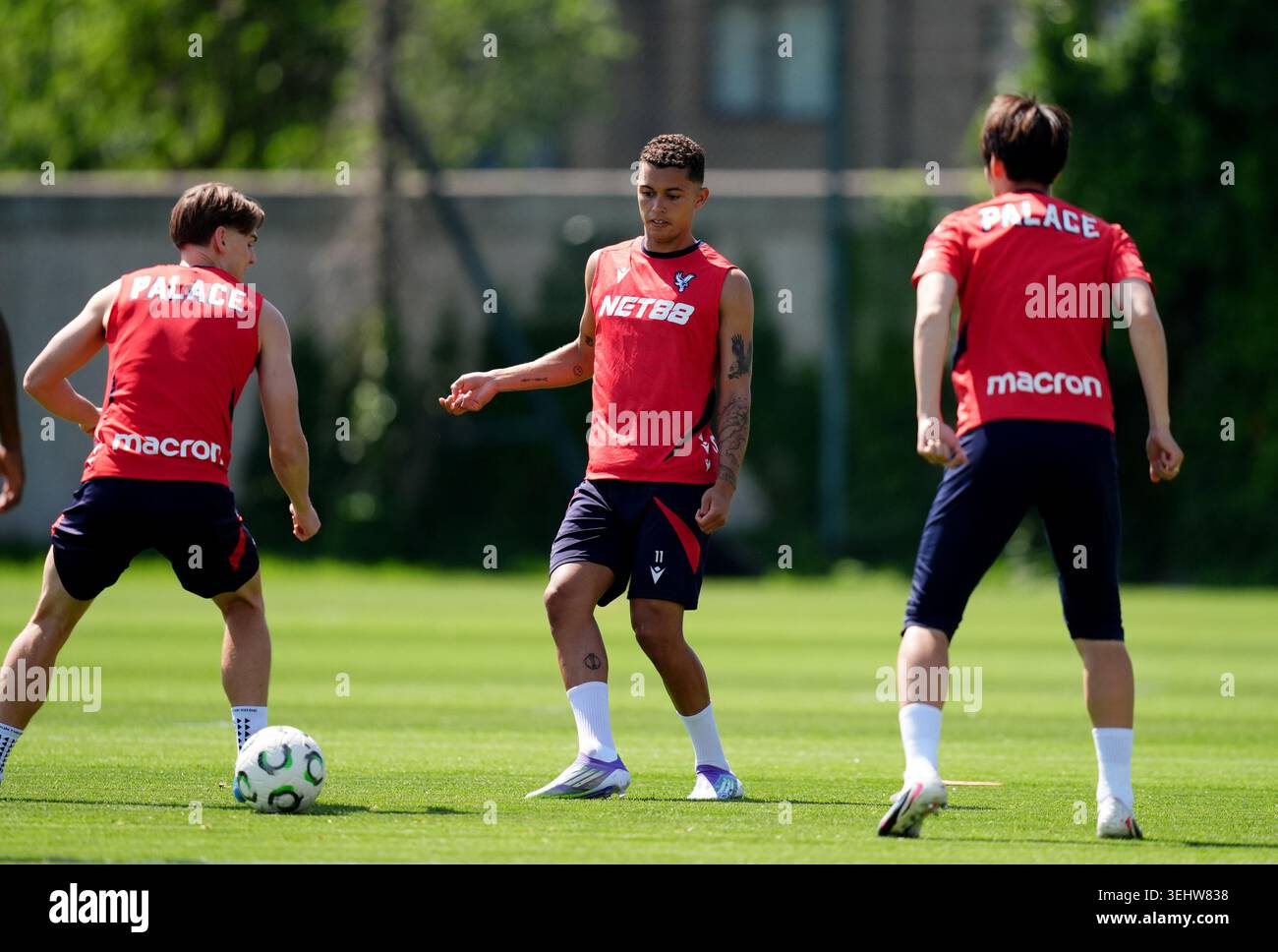 Crystal Palace's Brennan Johnson during a training session at Crystal ...