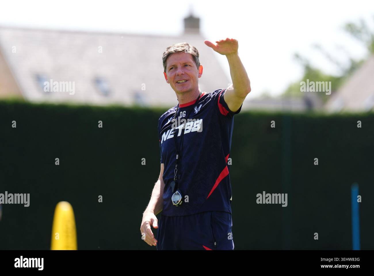 Crystal Palace manager Oliver Glasner during a training session at ...