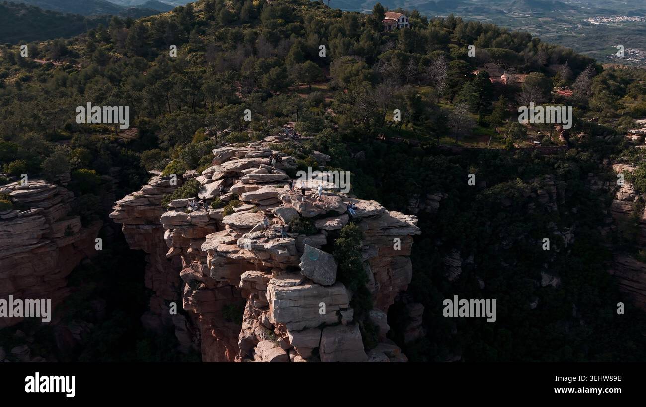 People enjoying stunning mountain view from garbi summit, hiking ...