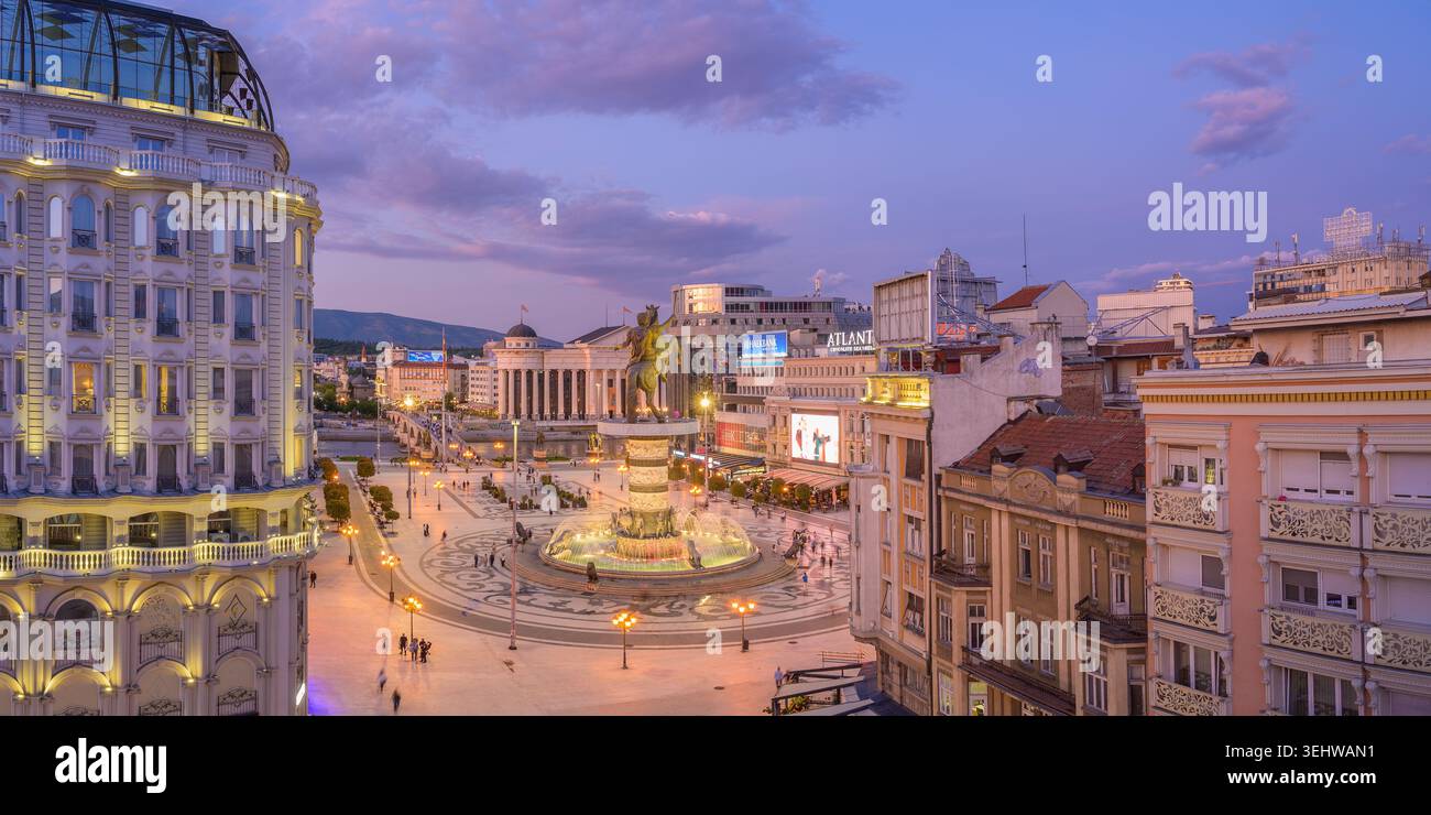 Skopje, North Macedonia - May 25, 2026: Macedonia Square and Alexander ...