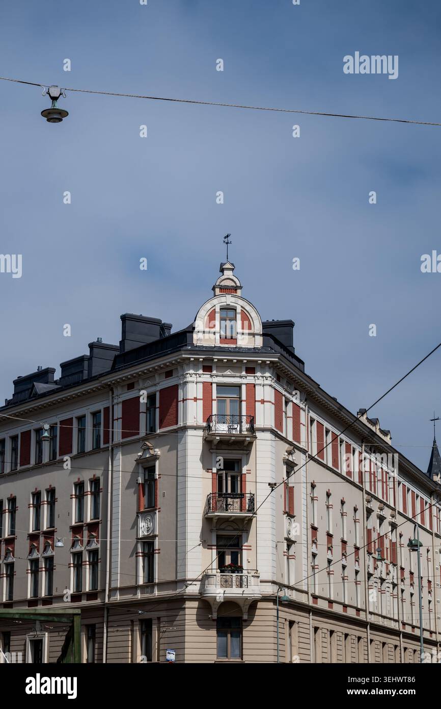 Historic european residential building with ornate facade and balconies ...