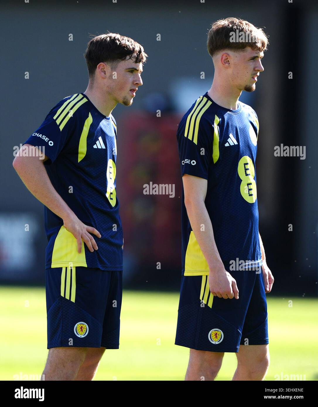 Scotland's Findlay Curtis (left) and team-mate during a training ...
