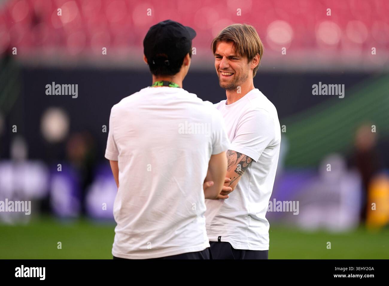 Crystal Palace's Borna Sosa (right) and team-mate at the Red Bull Arena ...