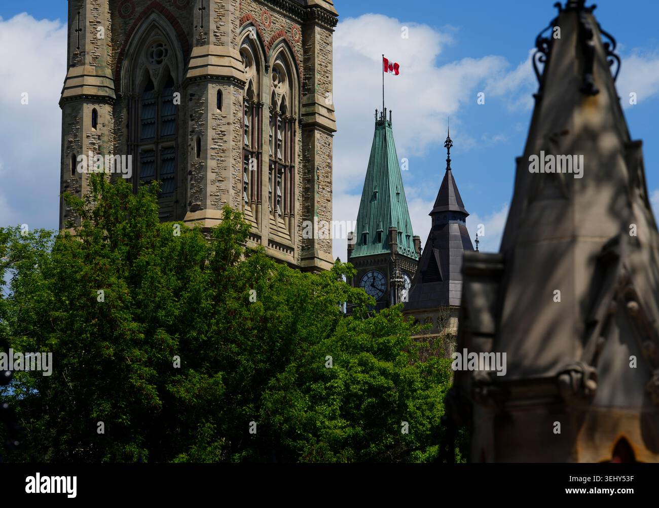The Canadian flag blows on the Peace Tower on Parliament Hill in Ottawa ...