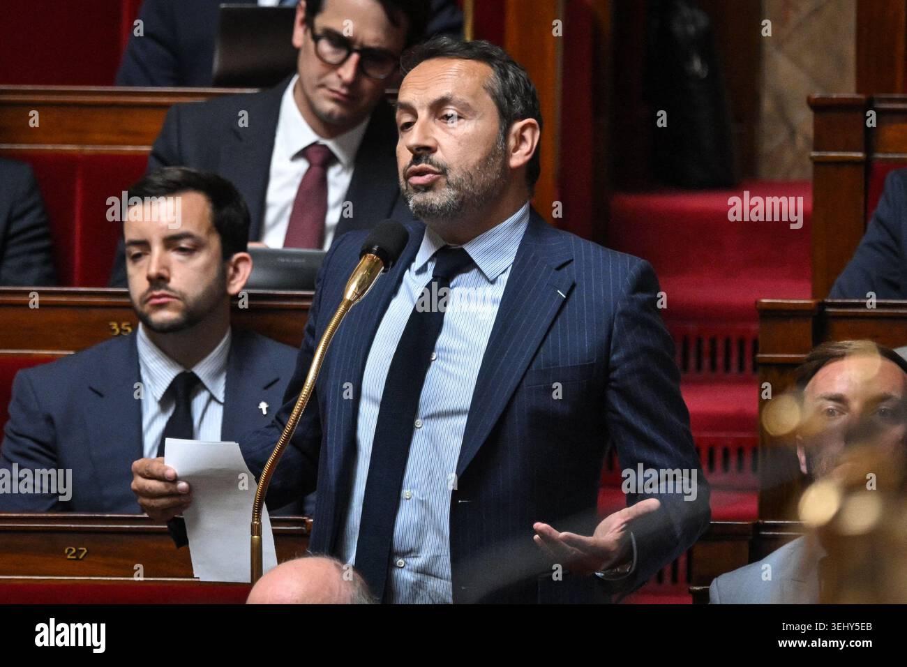 French MP for the "Ressamblement National" group Sebastien Chenu ...