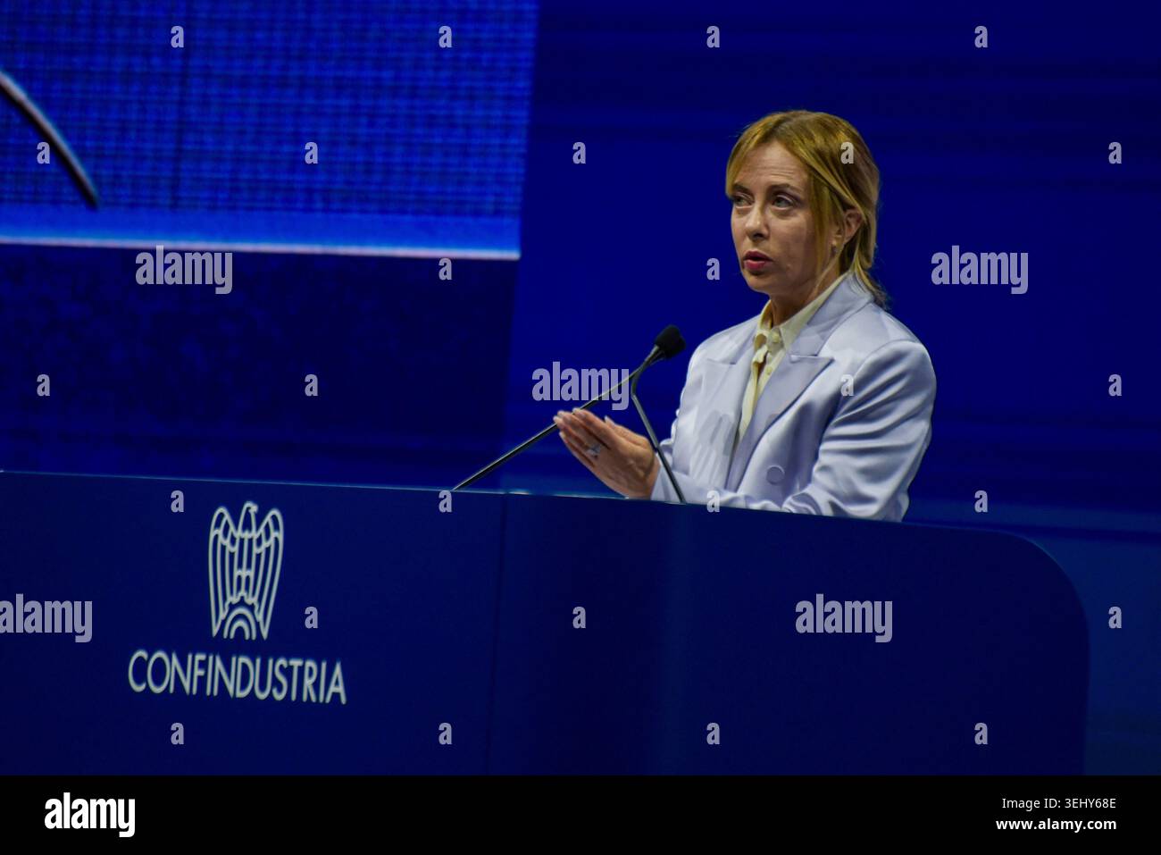 President of the Council of Ministers Giorgia Meloni speaks during the ...