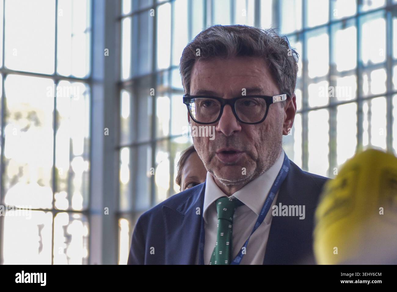 Minister of Economy and Finance Giancarlo Giorgetti attends the ...
